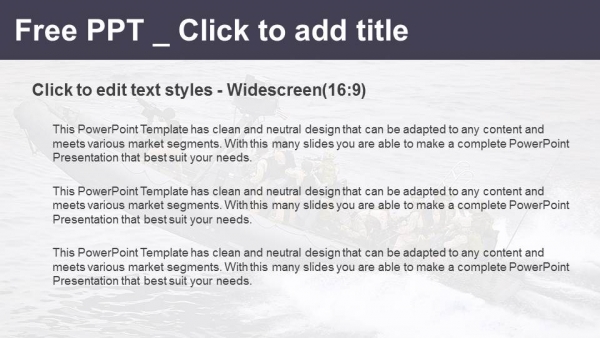 Military boats patrolling PowerPoint Templates - Slidesgo templates