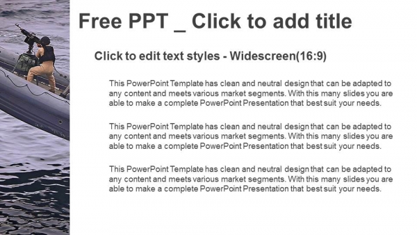 Military boats patrolling PowerPoint Templates - Slidesgo templates