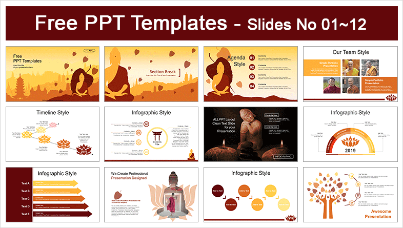 Monk Buddhism Meditation PowerPoint Templates - Slidesgo templates