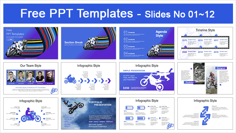 Motorcycle Racing Sports PowerPoint Templates - Slidesgo templates