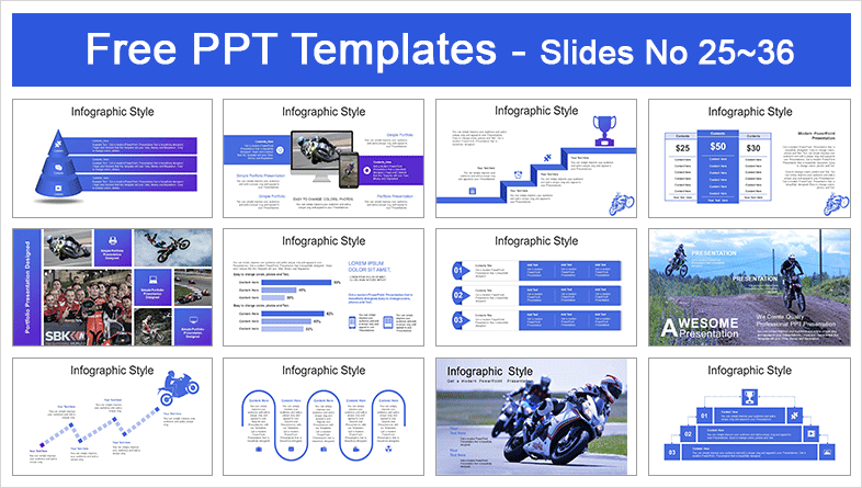 Motorcycle Racing Sports PowerPoint Templates - Slidesgo templates