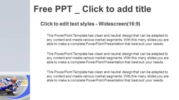 Motorcycle racing into a fast corner on track PowerPoint Templates ...