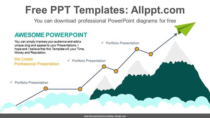 Mountain Rising Curve PowerPoint Diagram - Slidesgo templates