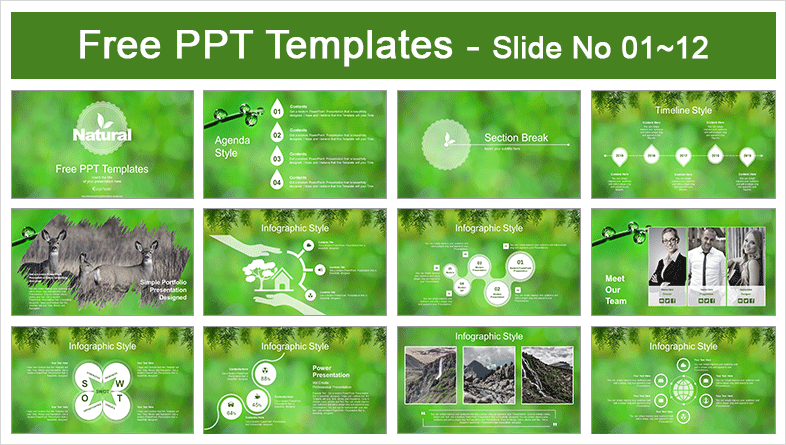 Natural Green Background PowerPoint Templates - Slidesgo templates