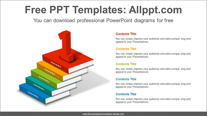 Number one book stairs PowerPoint Diagram Template - Slidesgo templates