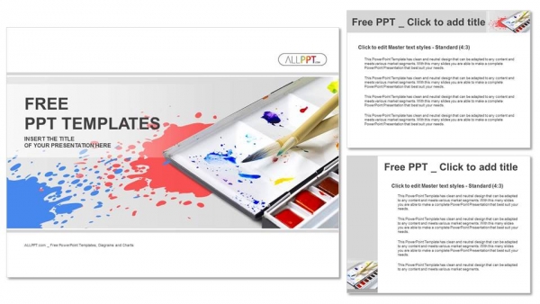 Palette with tubes of oil paints PowerPoint Templates - Slidesgo templates