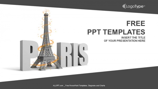 Paris word with eiffel tower PowerPoint Templates - Slidesgo templates