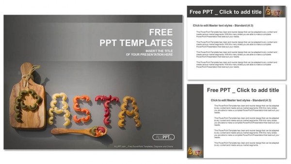 Pasta word written with pieces of pasta PowerPoint Templates ...