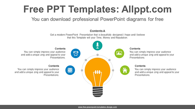 Radial bulb PowerPoint Diagram Template - Powerpoint and google slides ...