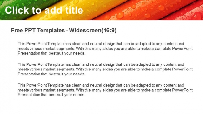 Rain Drops On Colored Pencils PowerPoint Templates - Slidesgo templates