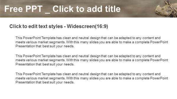 Rhino, Rhinoceros head shot PowerPoint Templates - Slidesgo templates