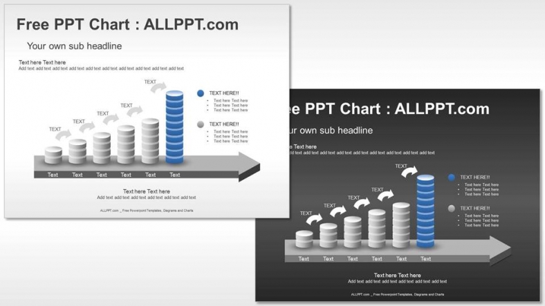 Rising Bar Graph PPT Charts - Slidesgo templates
