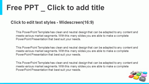 Set of square web buttons PowerPoint Templates - Slidesgo templates