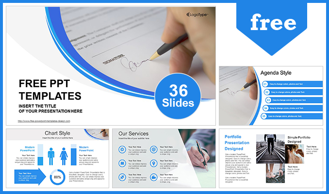 Signing Document PowerPoint Template - Slidesgo templates