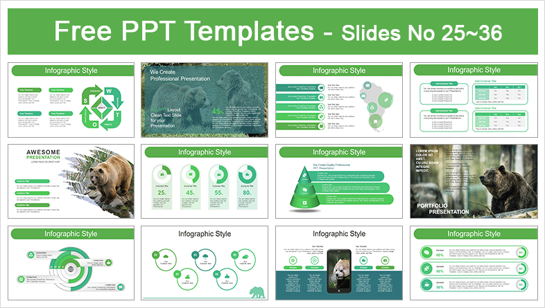 Silhouette Brown Bear PowerPoint Templates - Powerpoint and google ...