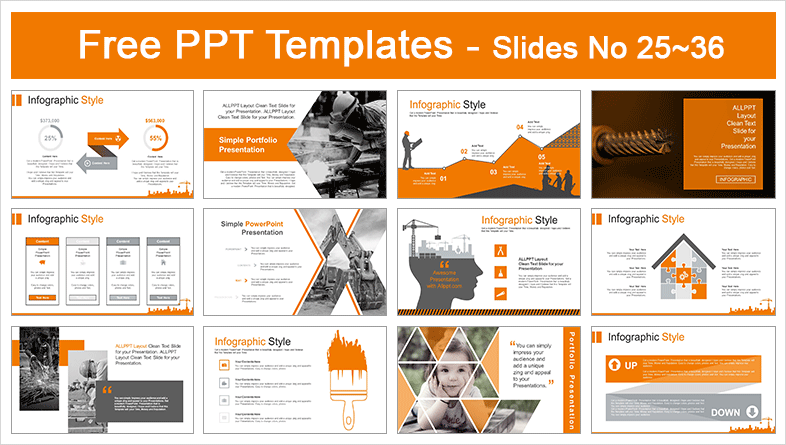 Silhouette of Construction Worker Industry PowerPoint Templates ...