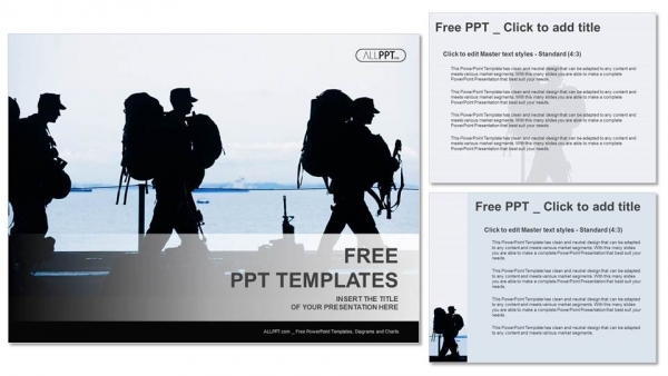 Silhouette of military soldier with weapons PowerPoint Templates ...