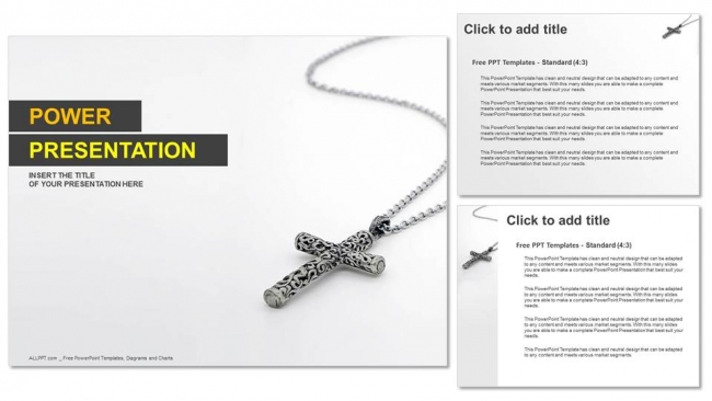 Silver Christian Cross PowerPoint Templates - Slidesgo templates