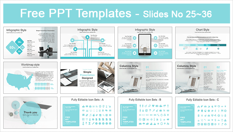 Simple Office Computer View PowerPoint Template - Slidesgo templates
