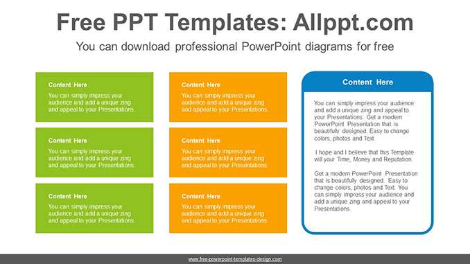 Simple color text-box PowerPoint Diagram Template - Slidesgo templates