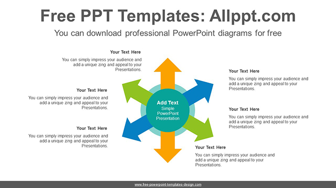 Six radial arrows PowerPoint Diagram Template - Slidesgo templates