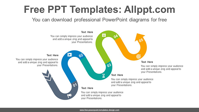 Snake shape curve path PowerPoint Diagram Template - Powerpoint and ...