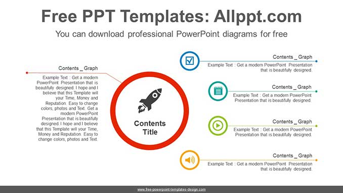 Spread 4-circle PowerPoint Diagram - Slidesgo templates