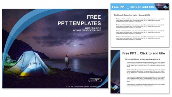 Wild forest landscape of a red deer in the mist PowerPoint Templates ...