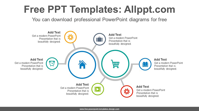 Two large circle cycles PowerPoint Diagram Template - Slidesgo templates