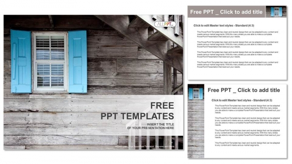 Wooden window shutters PowerPoint Templates - Powerpoint and google ...