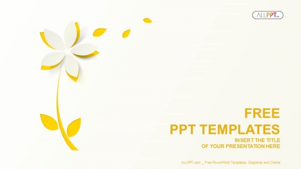 Yellow cutout paper flower PowerPoint Templates - Powerpoint and google ...