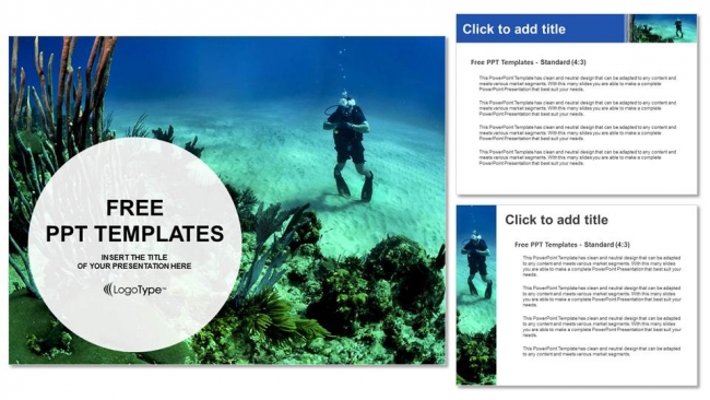 Young Man Scuba Diver-Sports PPT Templates - Powerpoint and google ...